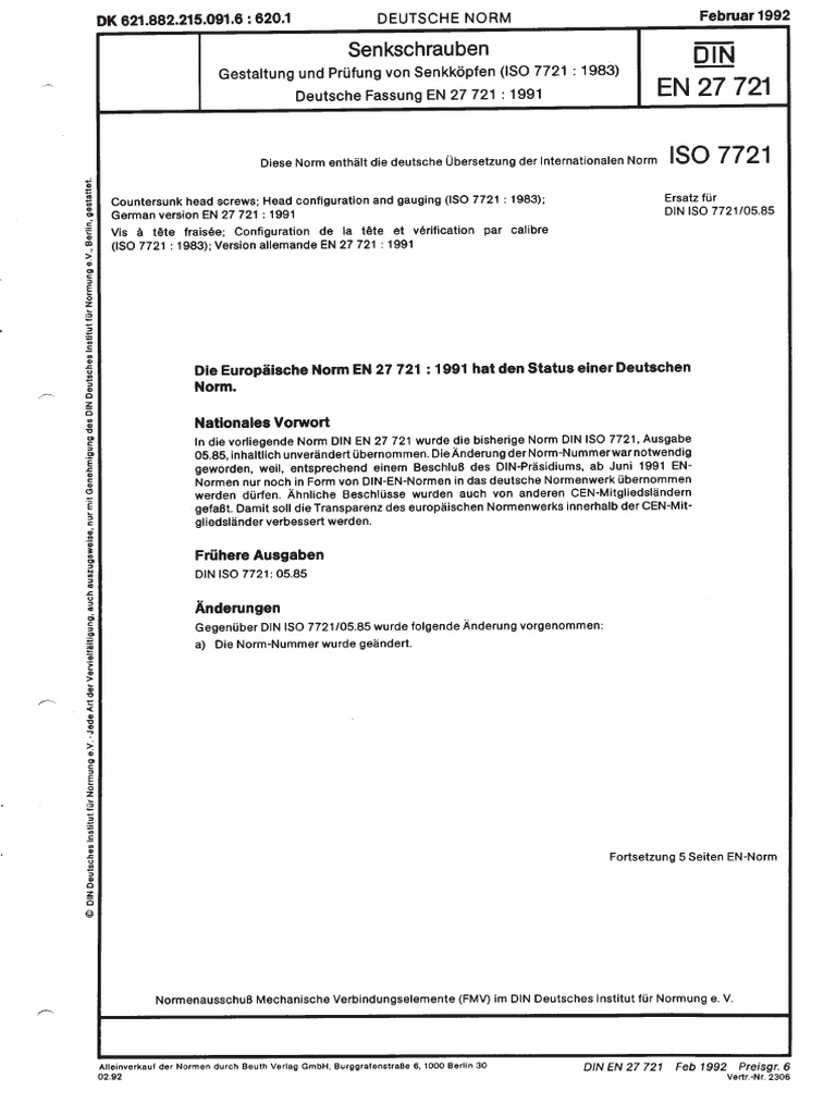 Din en 27721-1992 | PDF