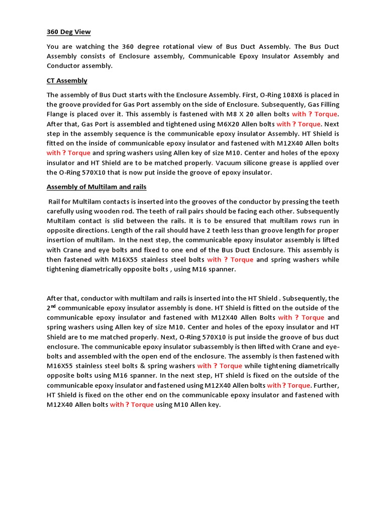 Script Bus Duct Scribd | PDF | Screw | Track (Rail Transport)