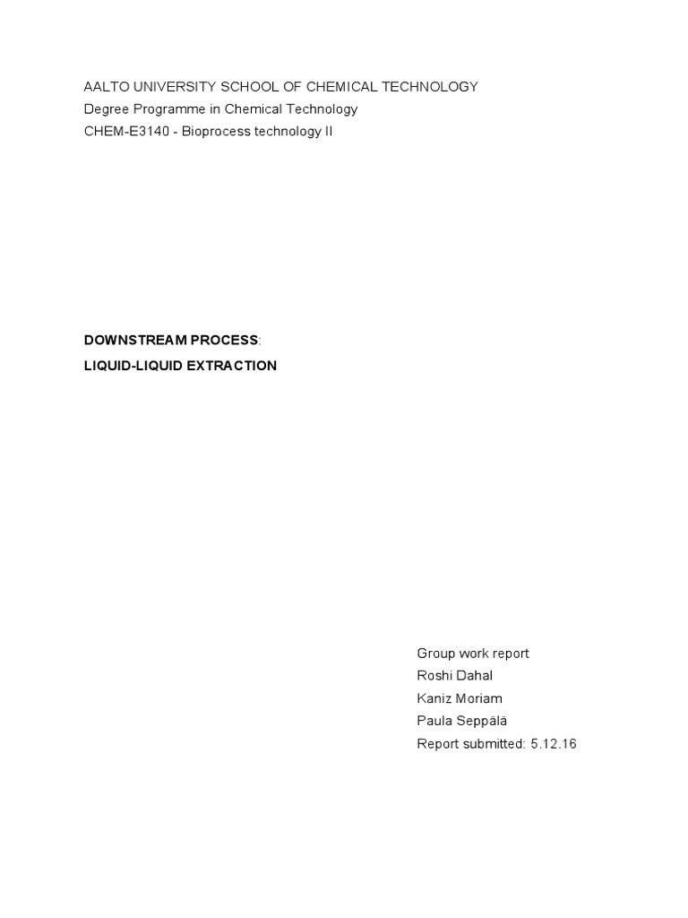 Liquid Liquid Extraction | PDF | Solution | Solubility