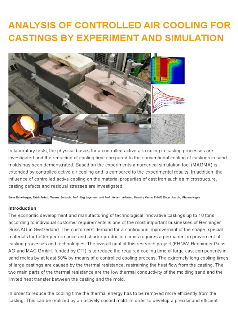 Analysis of the Effects of Controlled Active Air Cooling on Casting Microstructure, Residual ...