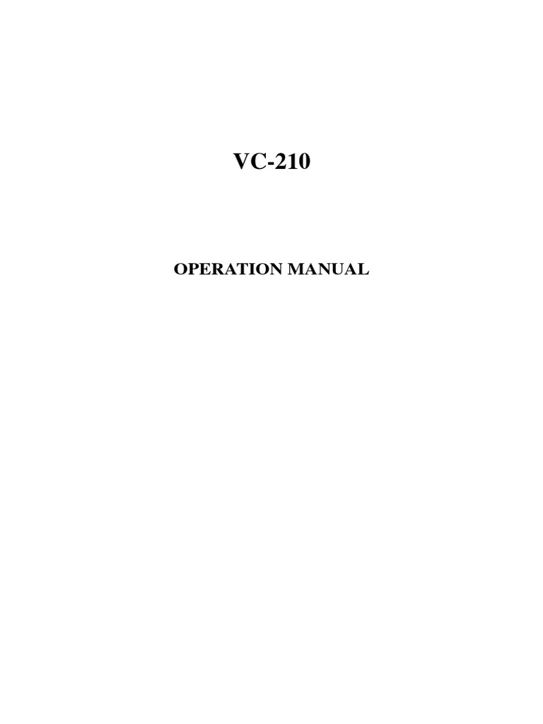 VC-210 Operation Manual | PDF | Battery (Electricity) | Ac Power Plugs ...
