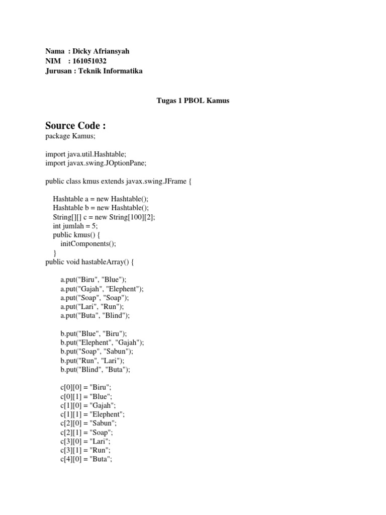 PBOL Sistem Kamus | PDF | Programming Paradigms | Models Of Computation