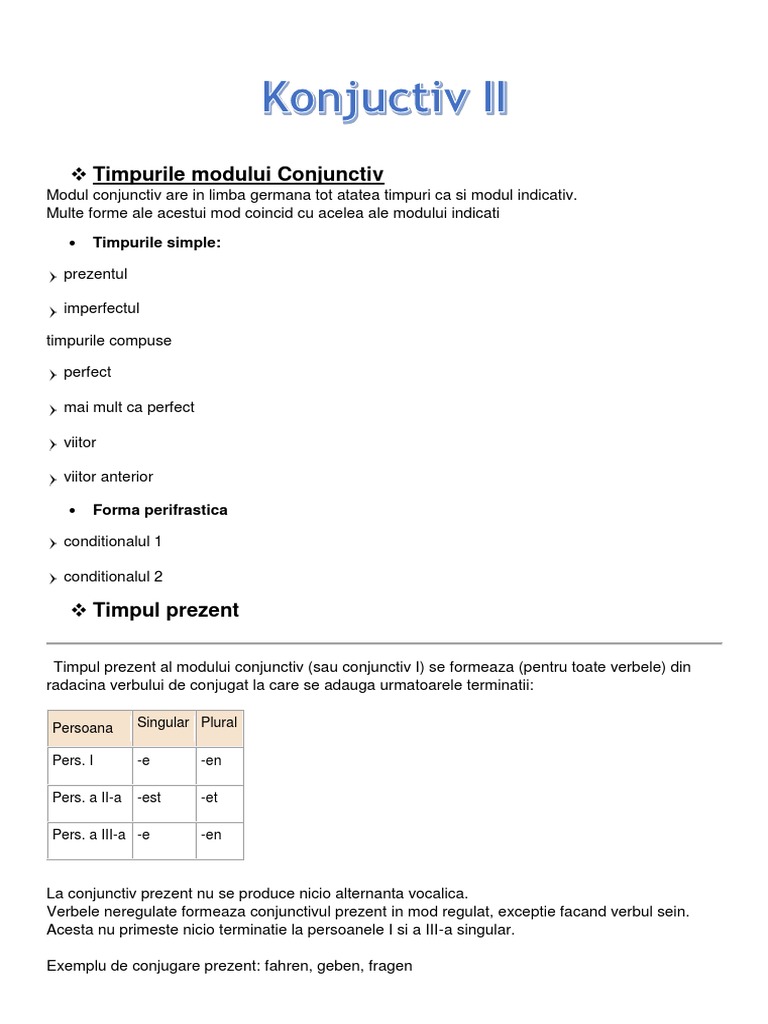 Conjunctiv II | PDF