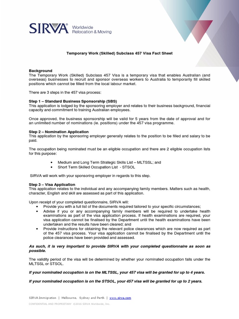 457 Visa Fact Sheet From 1 July 2017 | PDF | Travel Visa | Government