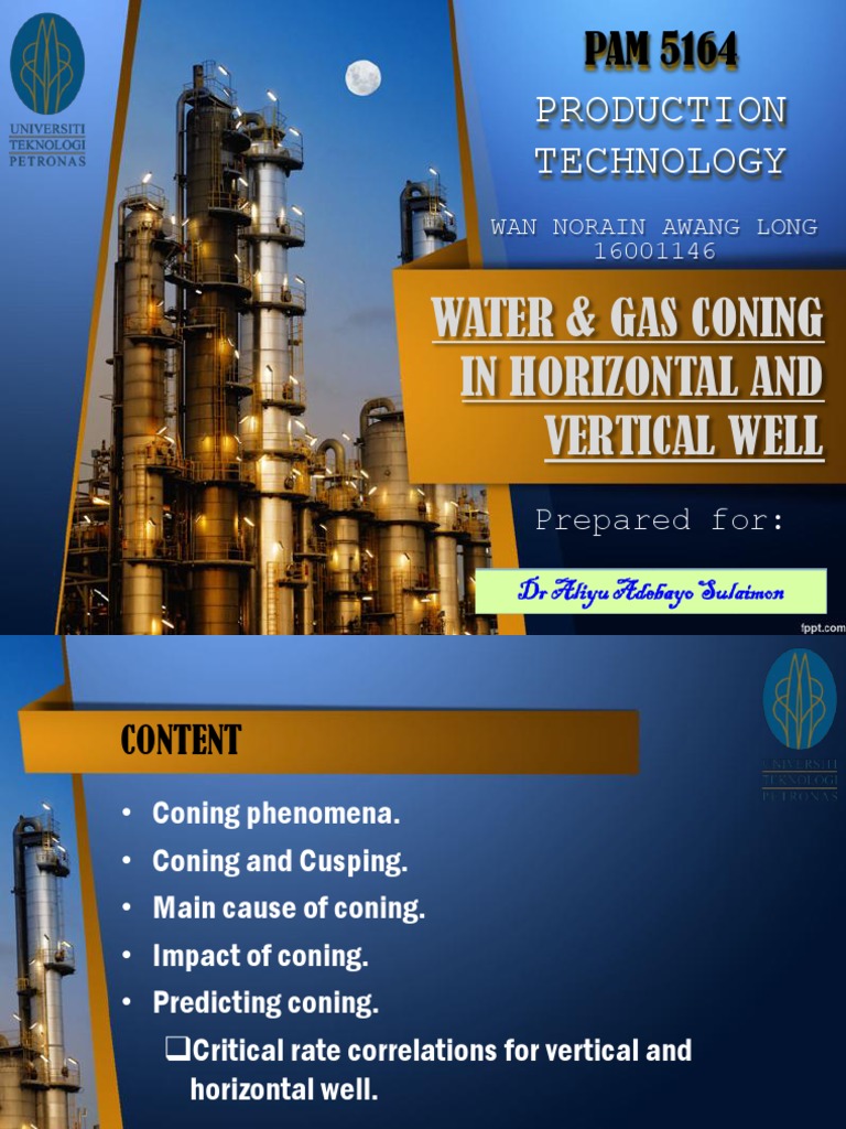 Water & Gas Coning in Horizontal & Vertical Well | PDF | Petroleum ...