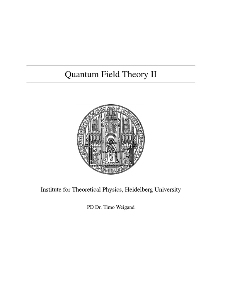 Quantum Field Theory II Course Notes | PDF | Quantum Field Theory ...