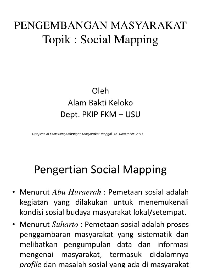 Pengembangan Masyarakat Social Mapping | PDF