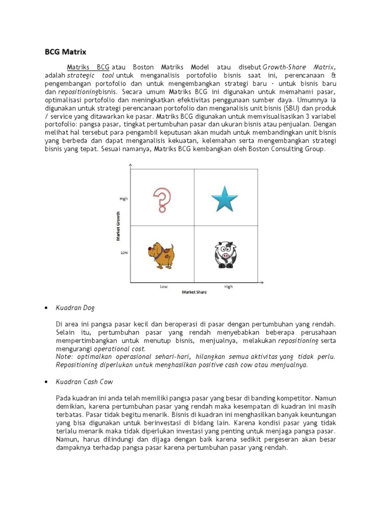 Analisis Matriks BCG CV. Sailan Industries | PDF | Karier ...
