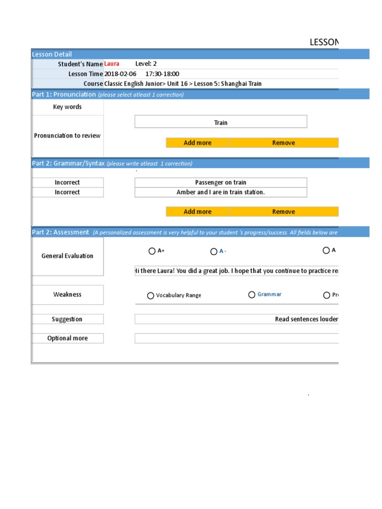 02 Lesson Memo Dummy | PDF