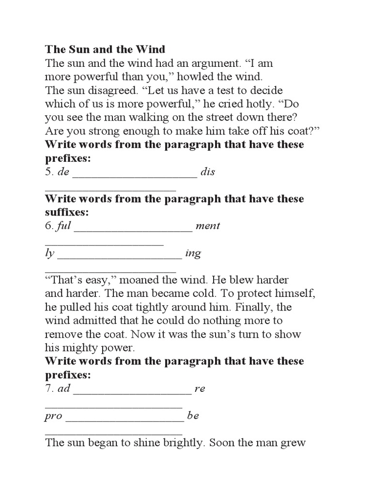 The Sun and the Wind: A Moral Tale | PDF