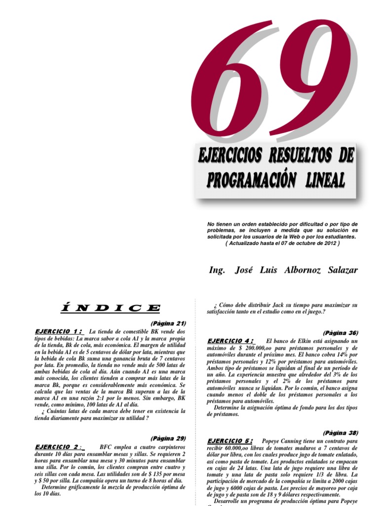 Ejercicios Resueltos Programacion Lineal PDF | PDF | Aluminio | Euro