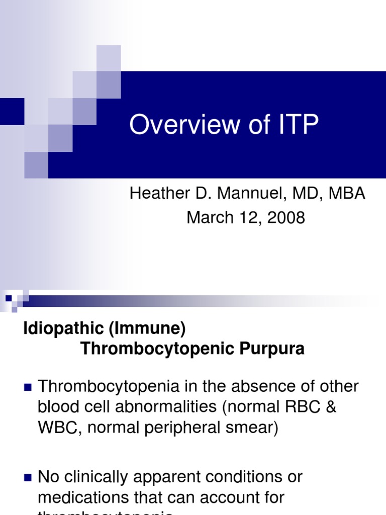 Understanding Idiopathic Thrombocytopenic Purpura | PDF | Health ...