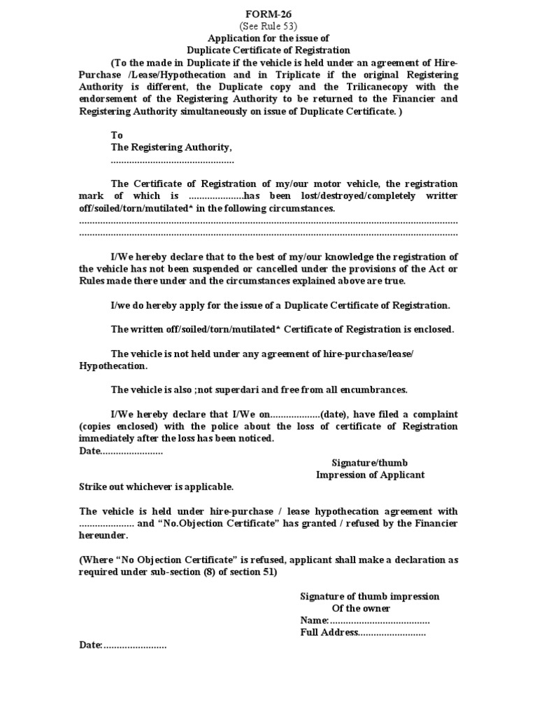 Form 26 | PDF | Lease | Business Law