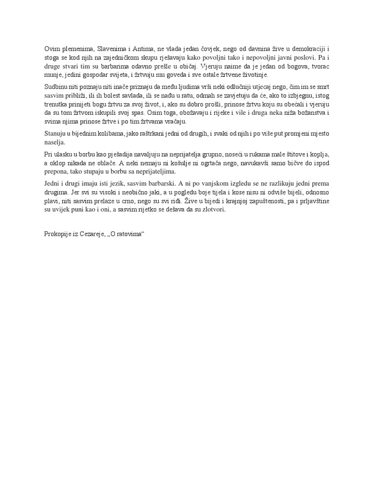 Prokopije Iz Cezareje, O Ratovima" | PDF