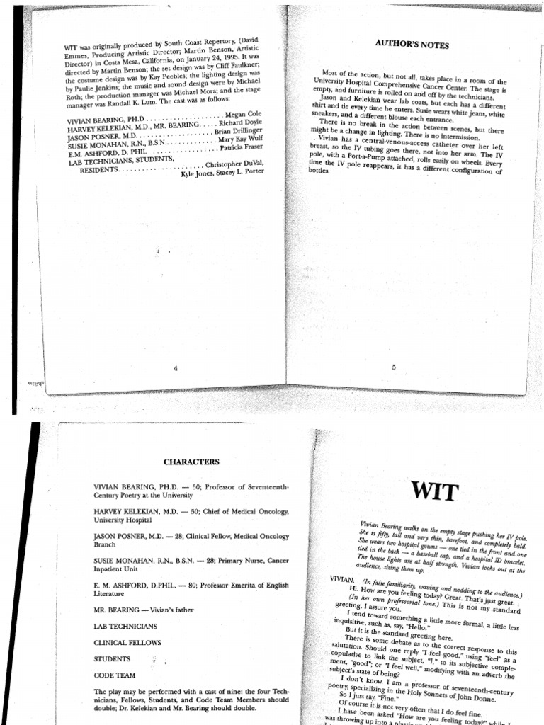 Wit by Margaret Edson | PDF