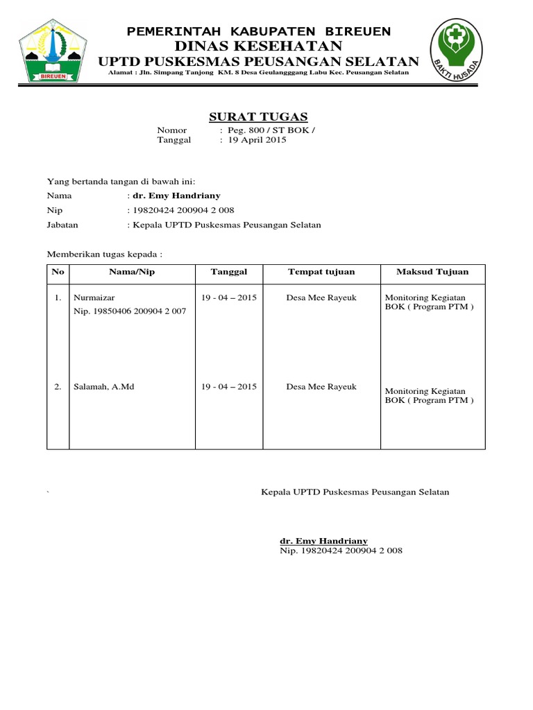 SPT Monitoring Kegiatan Bok | PDF