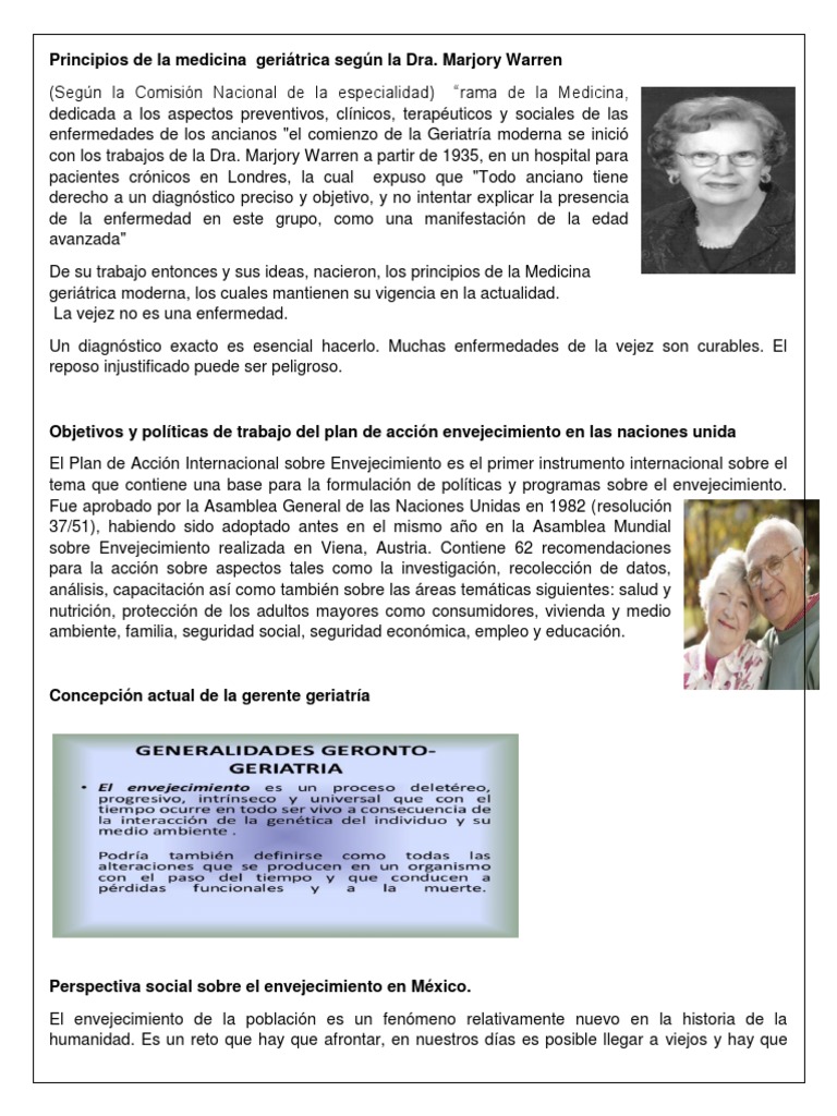 Los principios fundacionales de la geriatría según la Dra. Marjory ...
