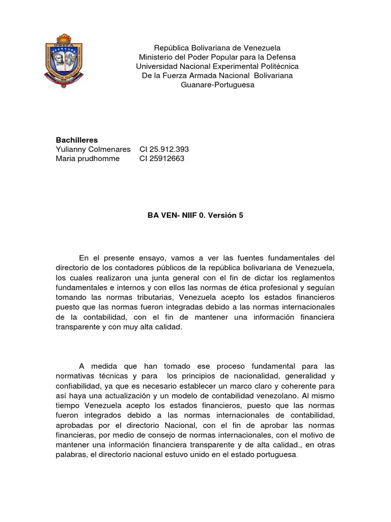 Ba Ven Nif 0 | PDF | normas internacionales de INFORMACION FINANCIERA ...