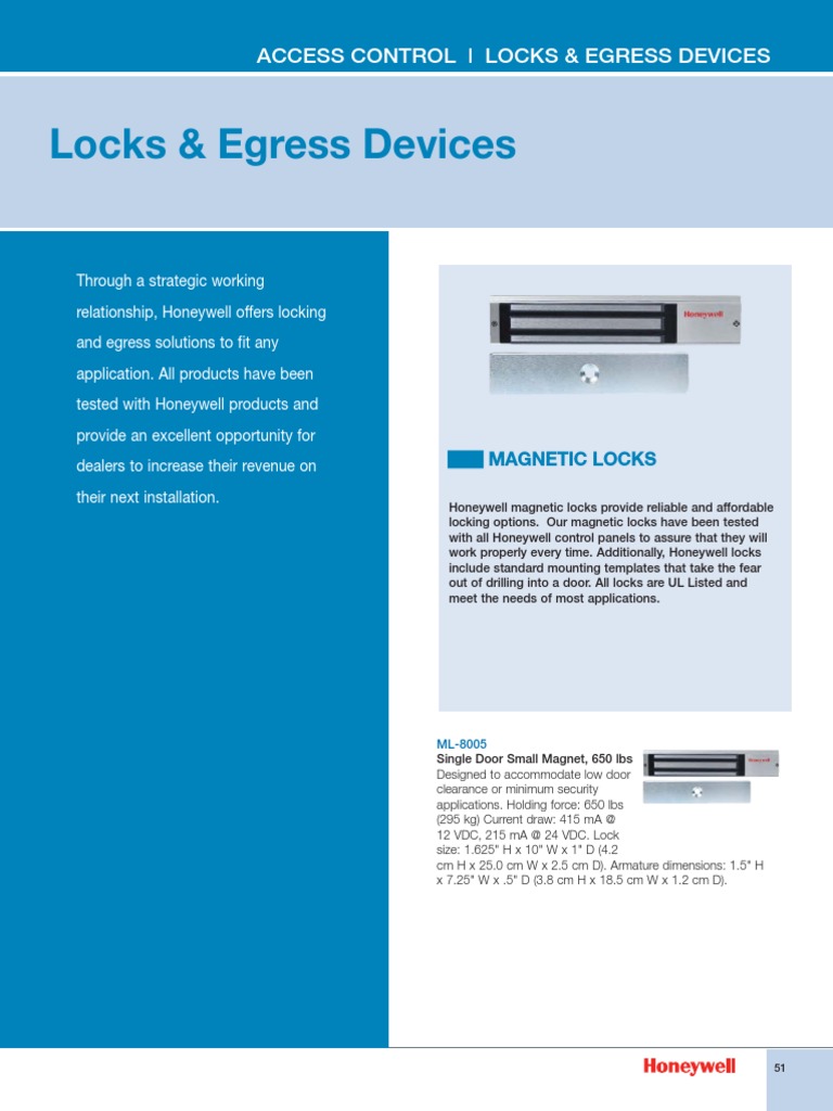Honeywell Magnetic Locks | PDF | Components | Machines