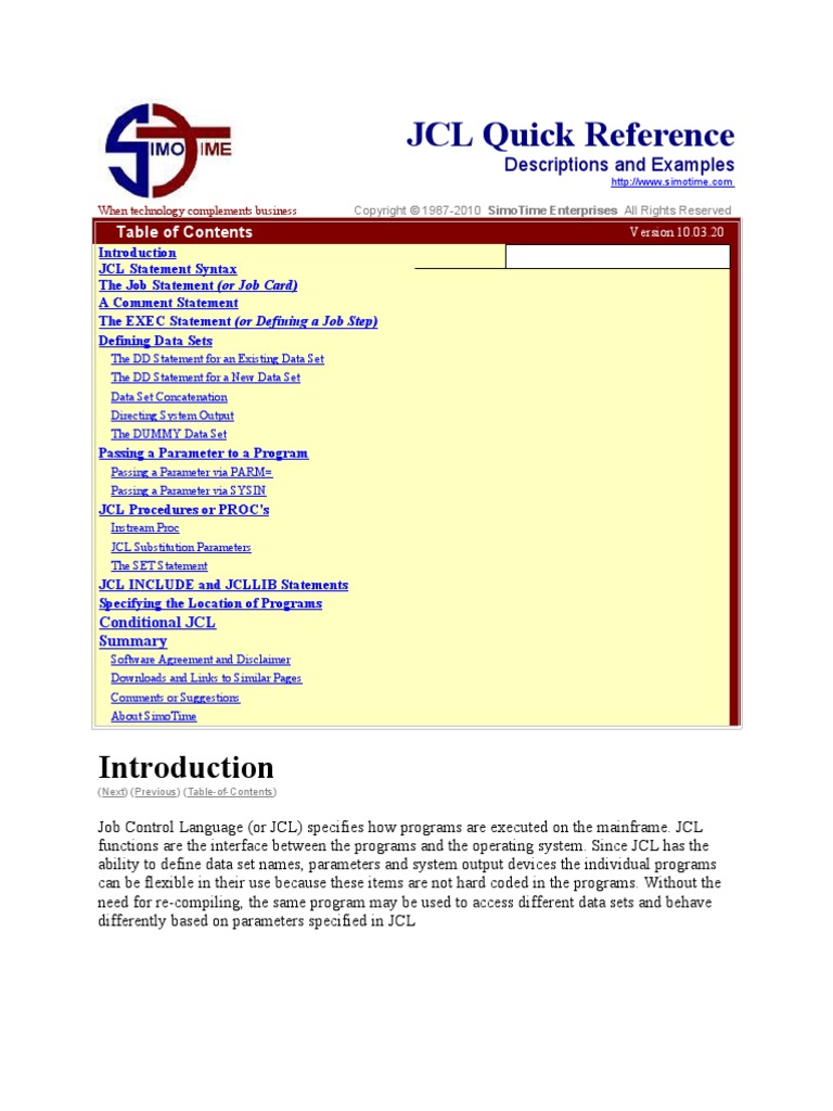 Jcl Quick Reference Pdf Areas Of Computer Science Intellectual Works