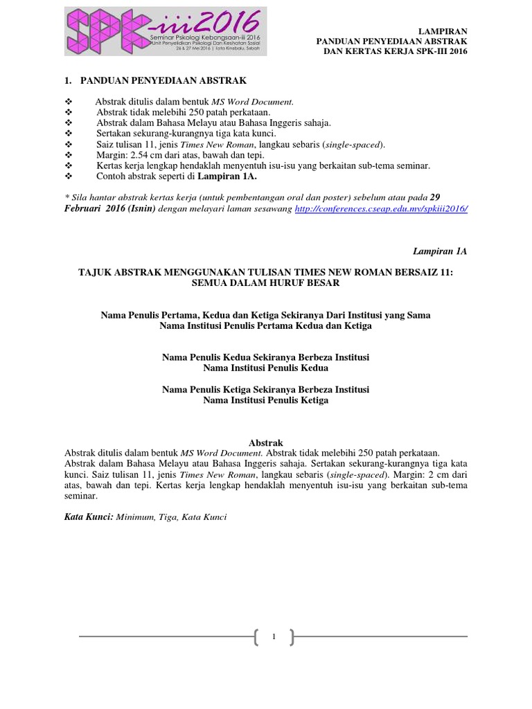 Panduan Penulisan Abstrak Kertas Penuh | PDF