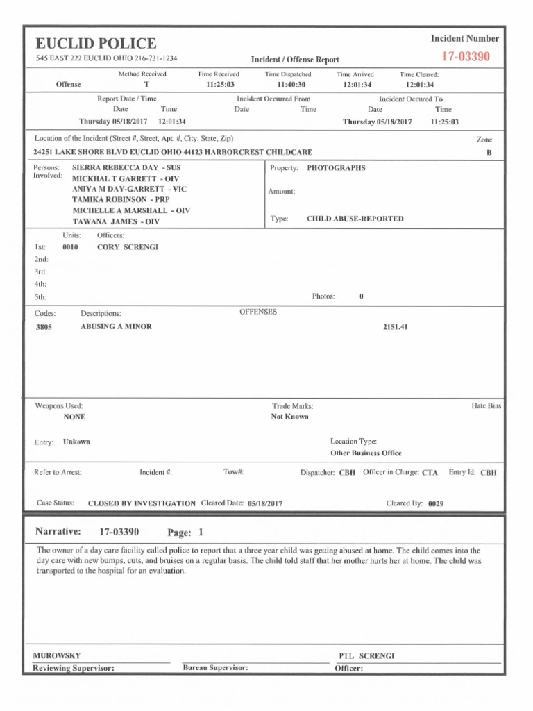 Aniya Day Incident Report | PDF