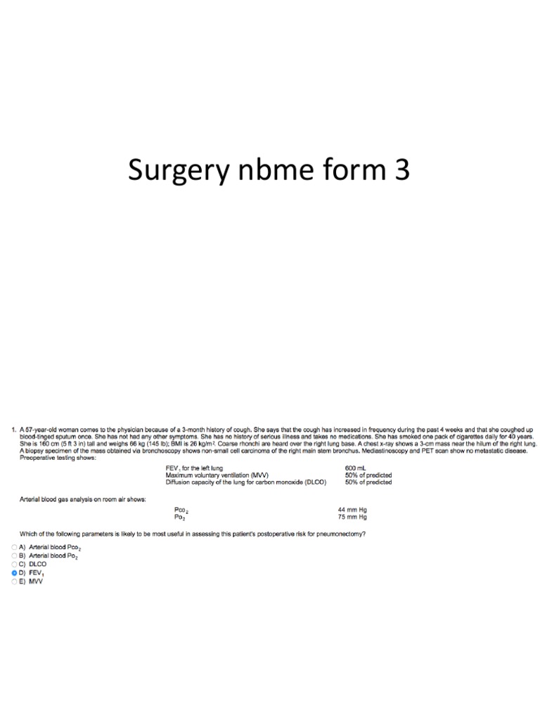 Surgery Nbme Form 3 | PDF