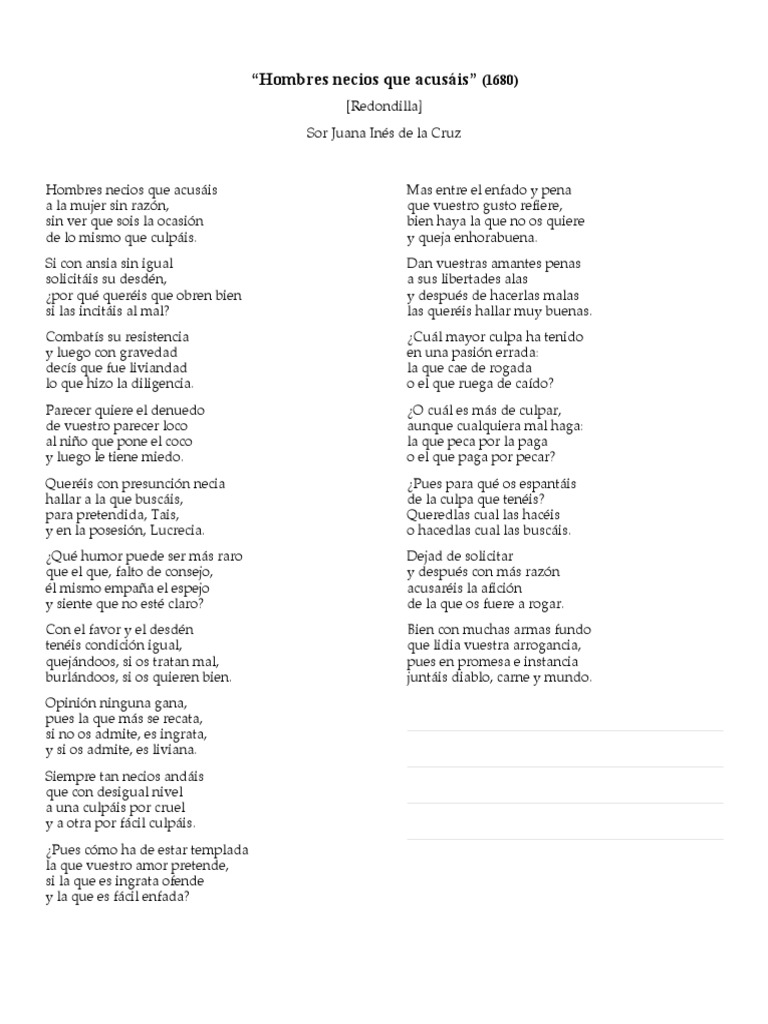 Hombres Necios Que Acusáis | PDF