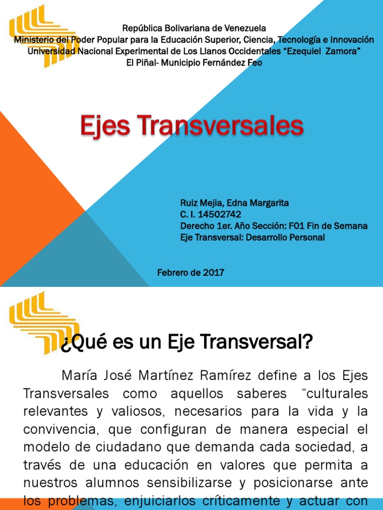 Ejes Transversales | Plan de estudios | Modificación de comportamiento