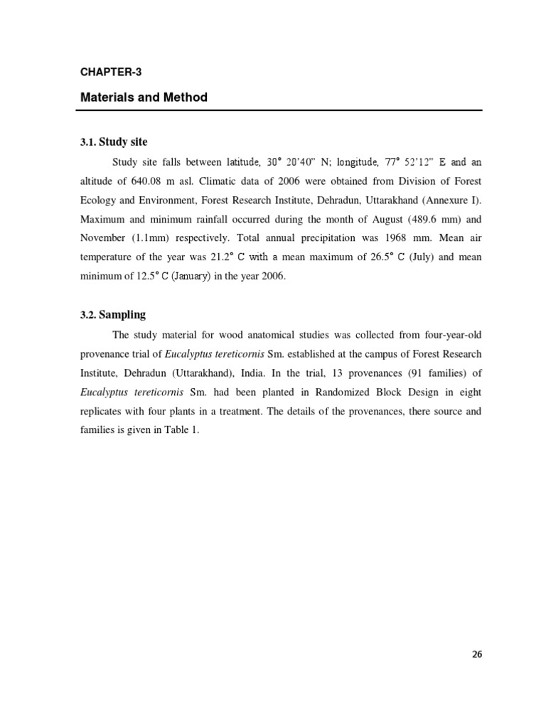 Materials and Method: Study Site | PDF | Lignin | Nature