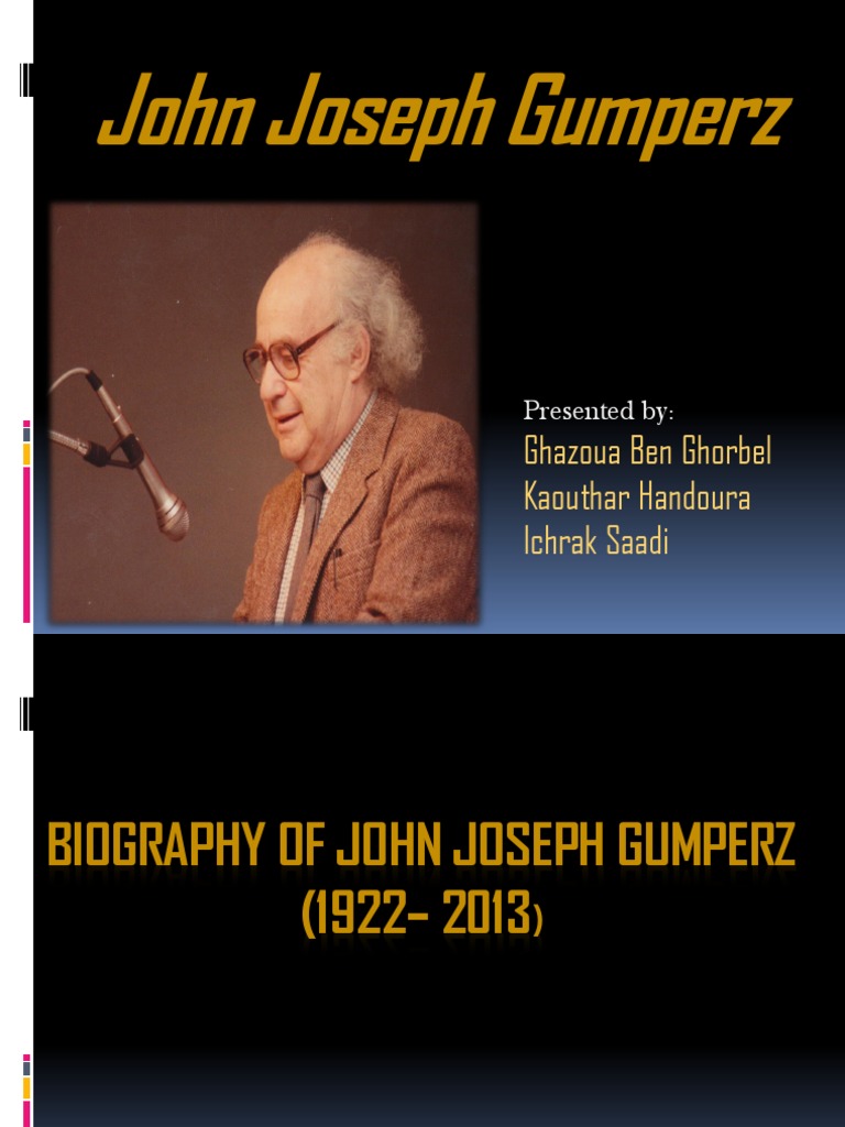 Biography of John Joseph Gumperz | PDF | Field Research | Sociolinguistics