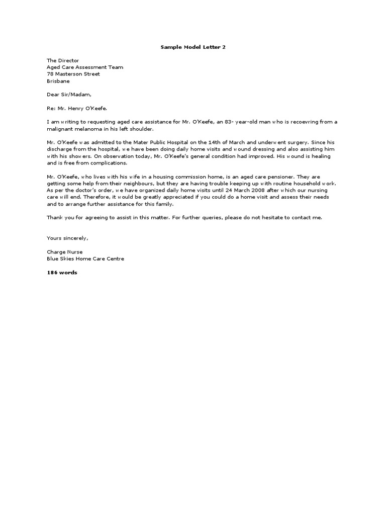 Sample Model Letter 2 | PDF