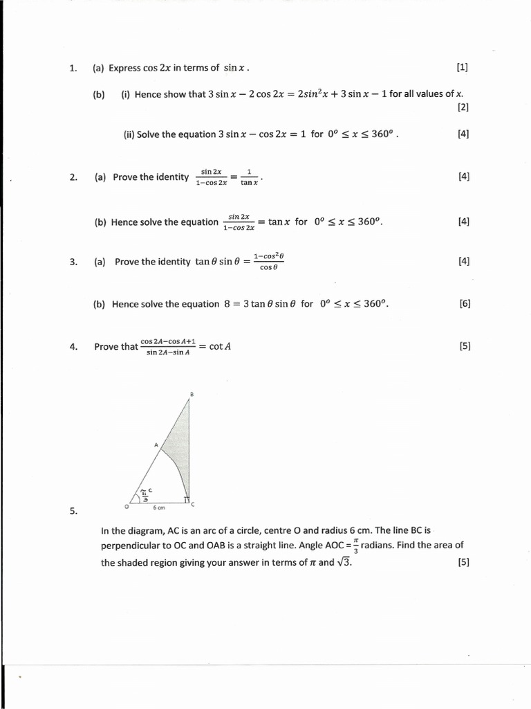 Add Maths Term 2 Ex 2 PDF | PDF | Trigonometric Functions | Sine