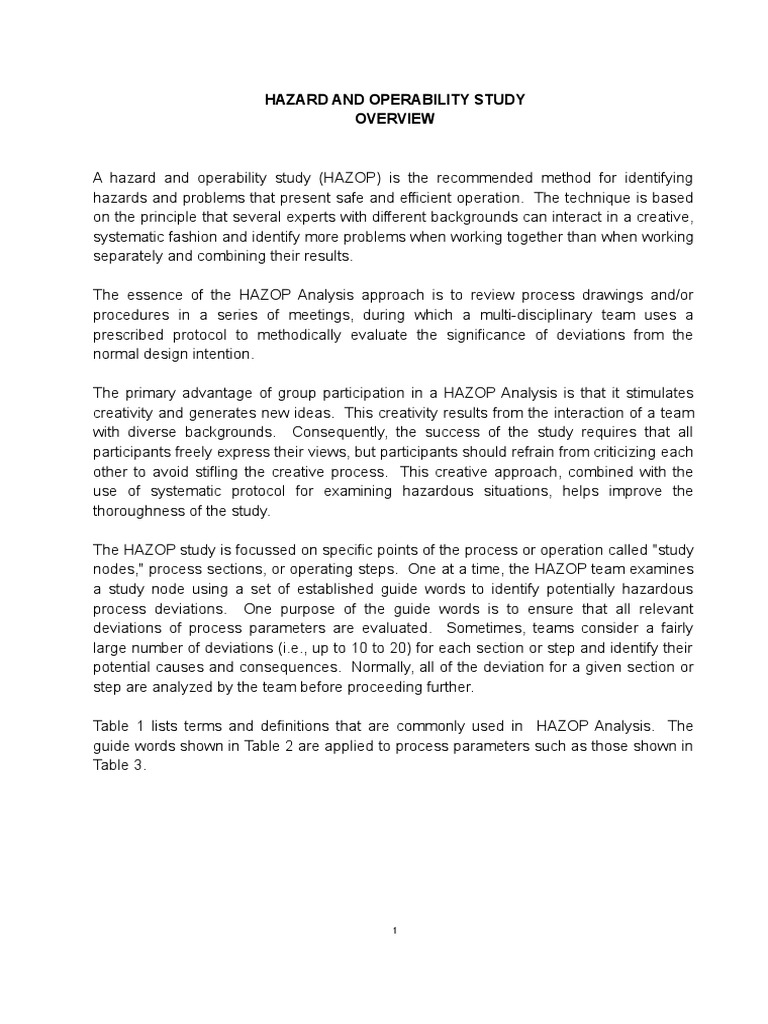 Hazard and Operability Study | PDF | Cognitive Science | Computing And ...