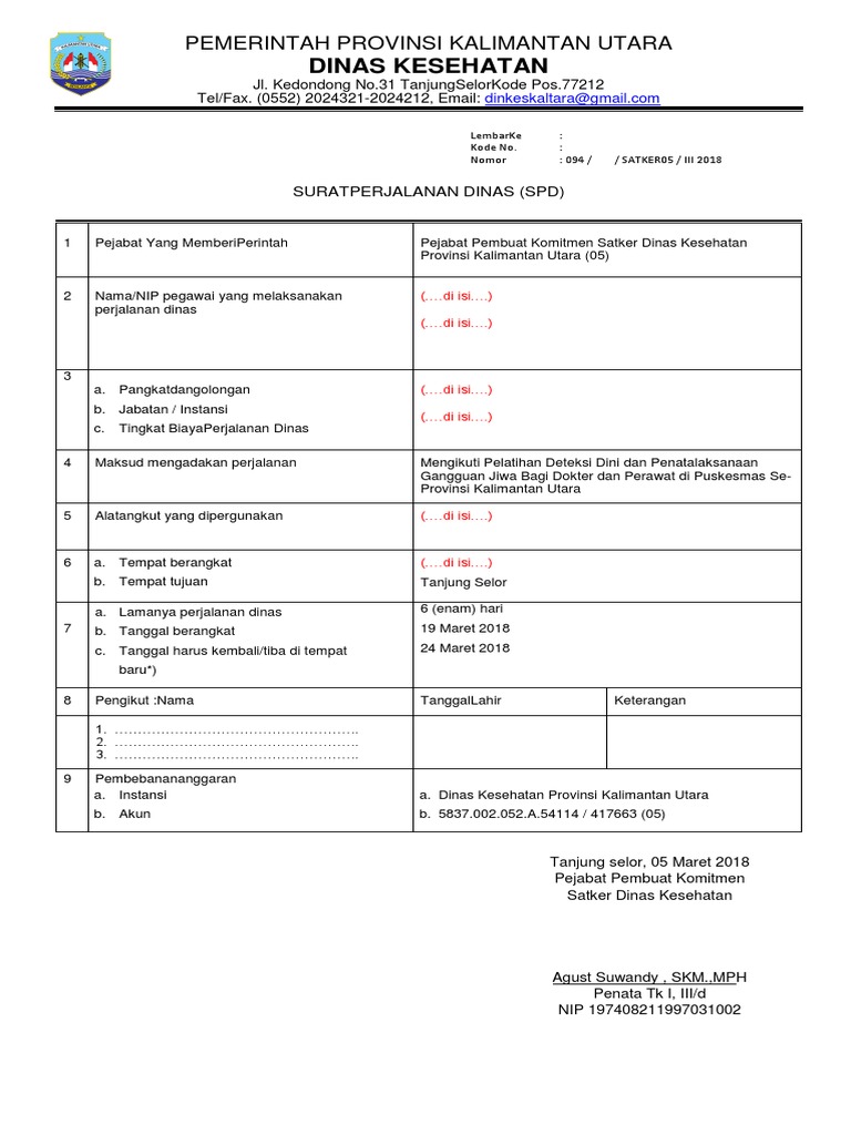 Lampiran Format SPPD | PDF