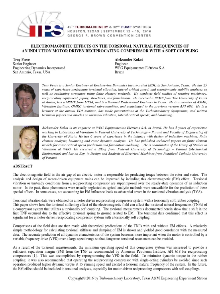 Electromagnetic Effects On The Torsional Natural Frequencies of An ... Electromagnetic Effects On The Torsional Natural Frequencies of An ...