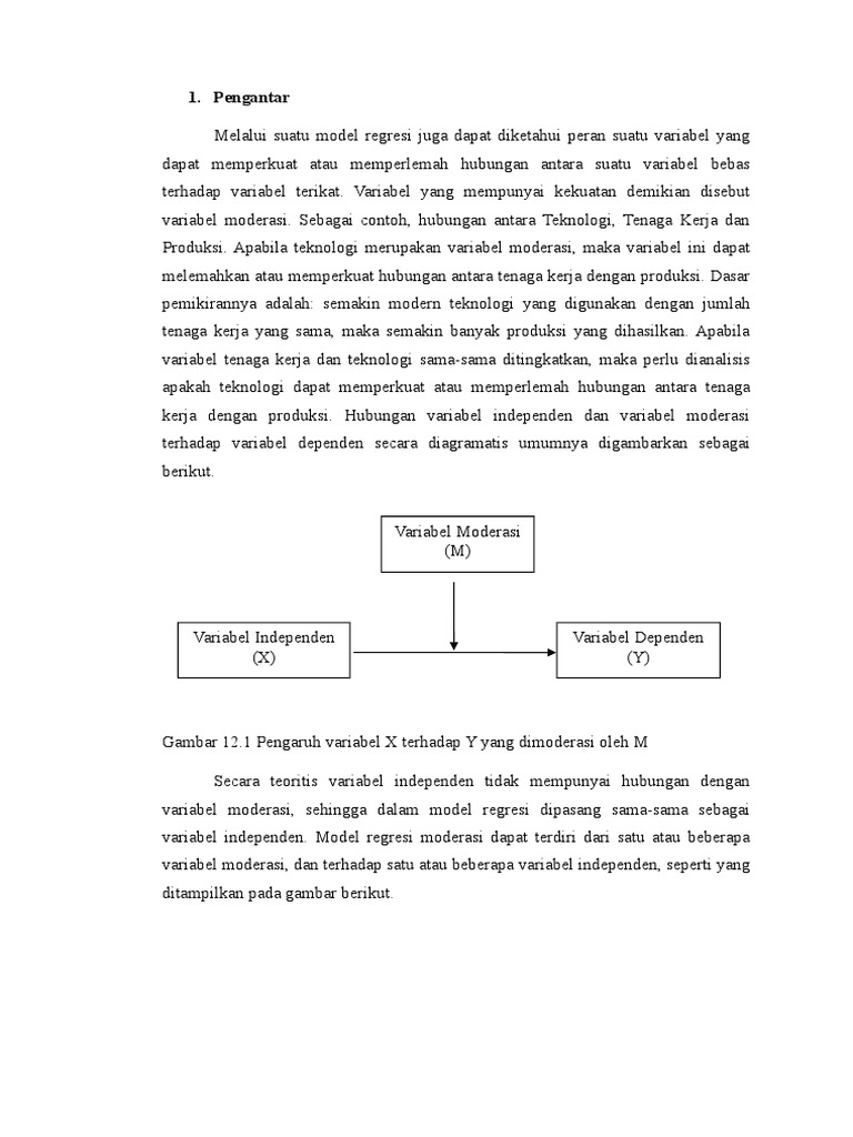 3 Regresi Dengan Variabel Moderasi | PDF