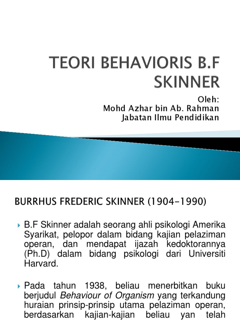 Teori Behavioris B.F Skinner | PDF