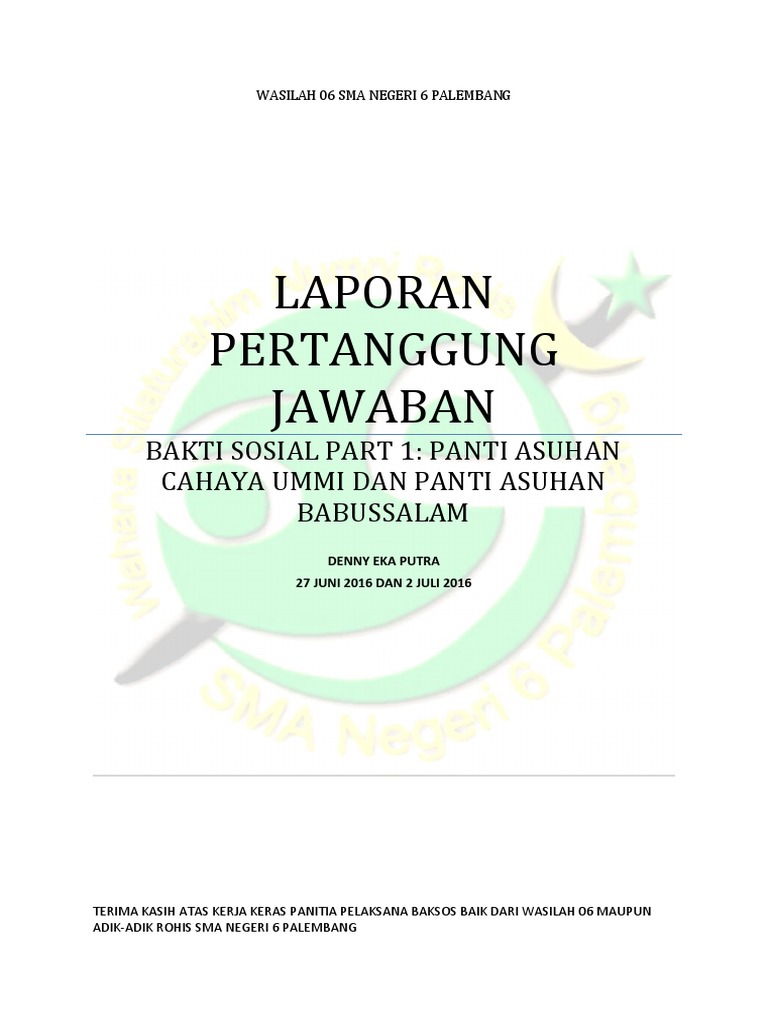 LPJ Baksos Wasilah 2016 | PDF
