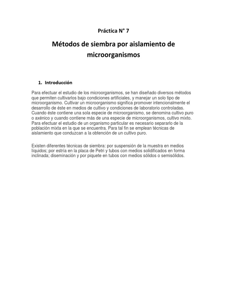 Micro 7 | PDF | Siembra | Microbiología