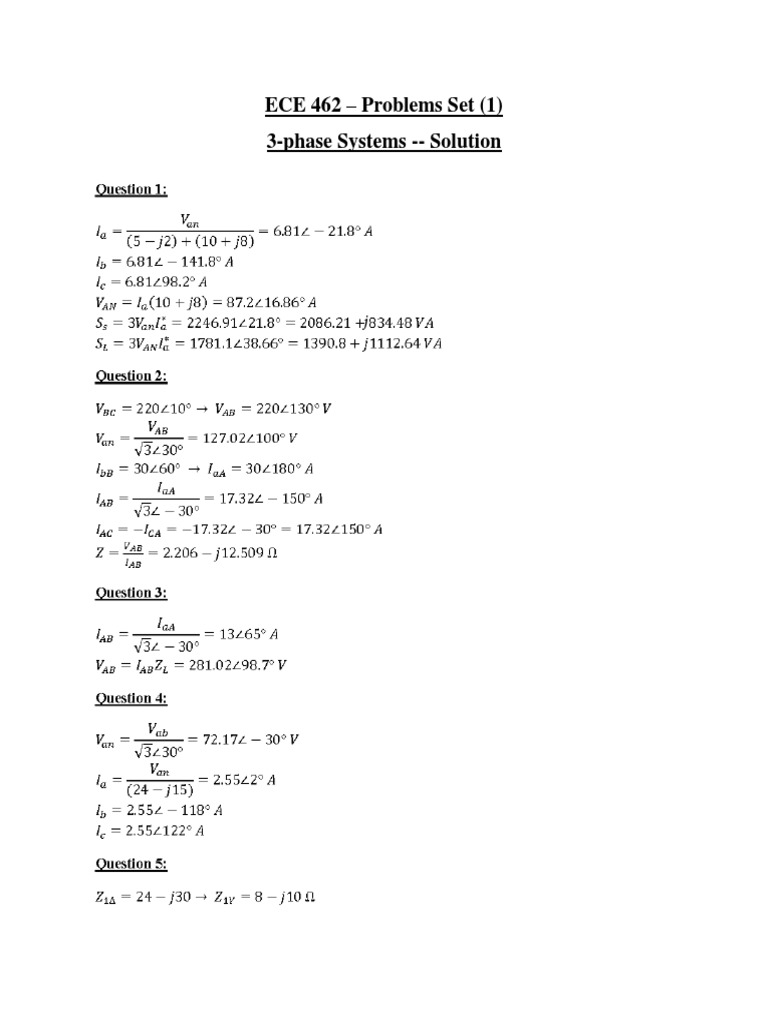 Problem Set (1) - Solution PDF | PDF