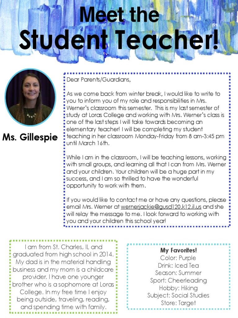 Meet The Student Teacher | PDF | Wellness