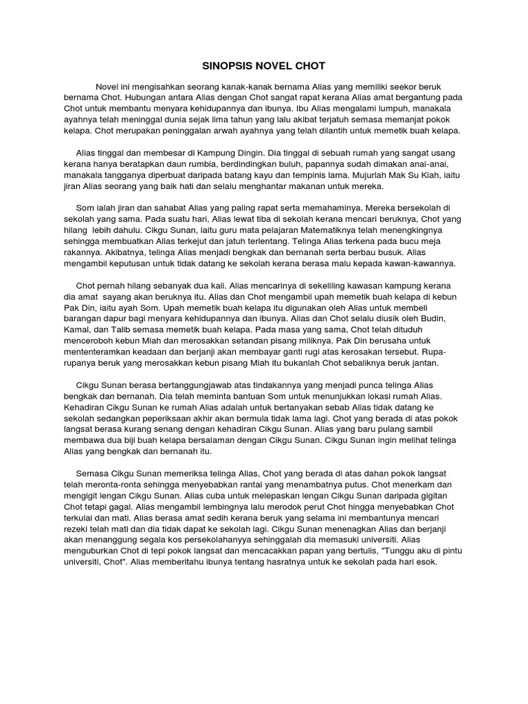 Sinopsis Novel Chot | PDF