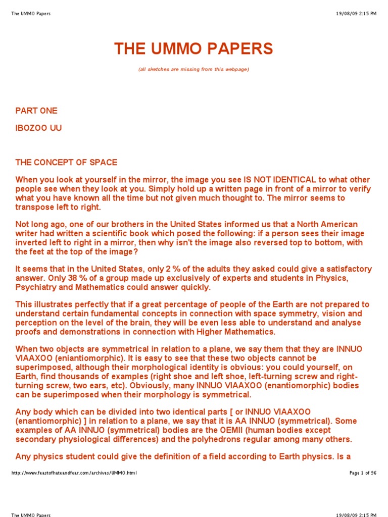 The UMMO Papers | PDF | Perception | Euclidean Vector