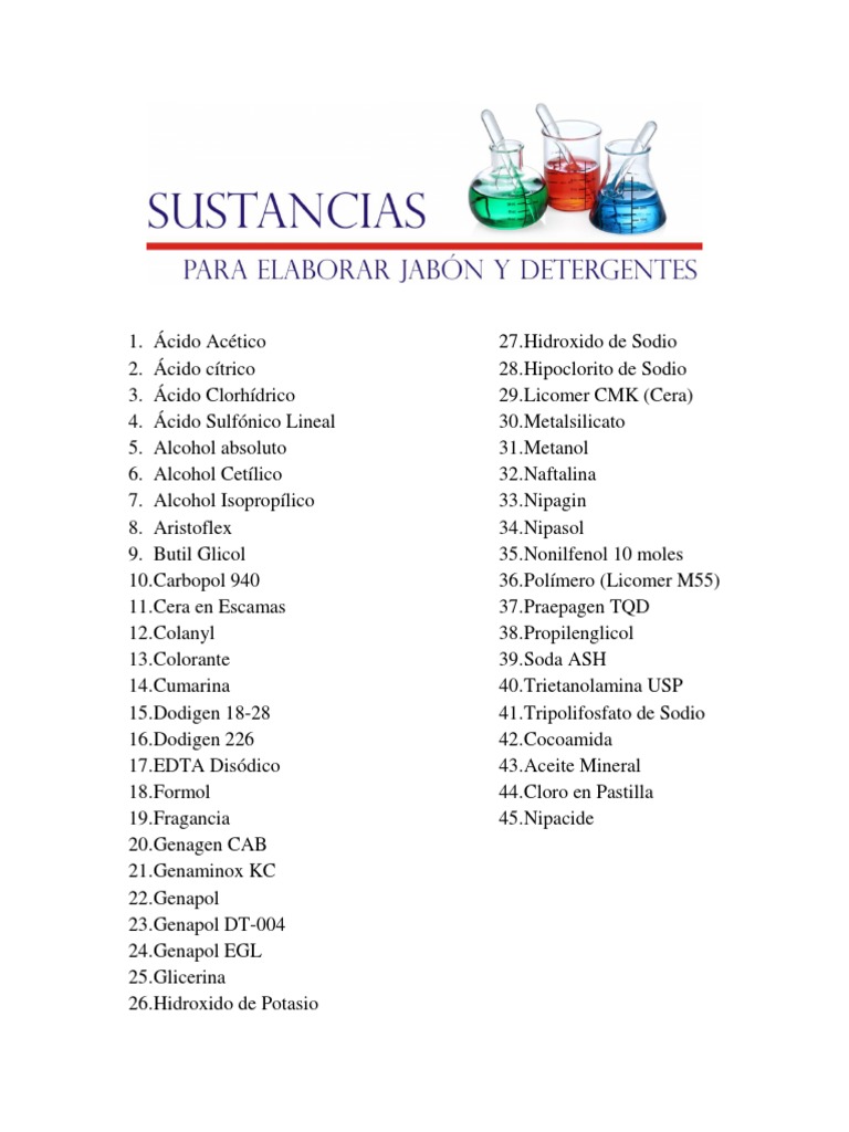 Lista de Sustancias Químicas - 2 | PDF | Sustancias químicas ...
