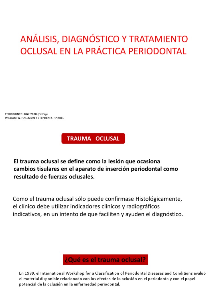 Diagnóstico y Tratamiento del Trauma Oclusal | PDF | Odontología | Lesión