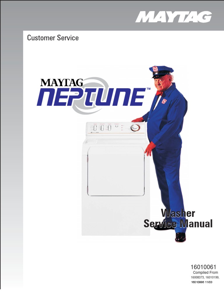 Maytag Neptune Manule Service | PDF | Washing Machine | Electric Motor