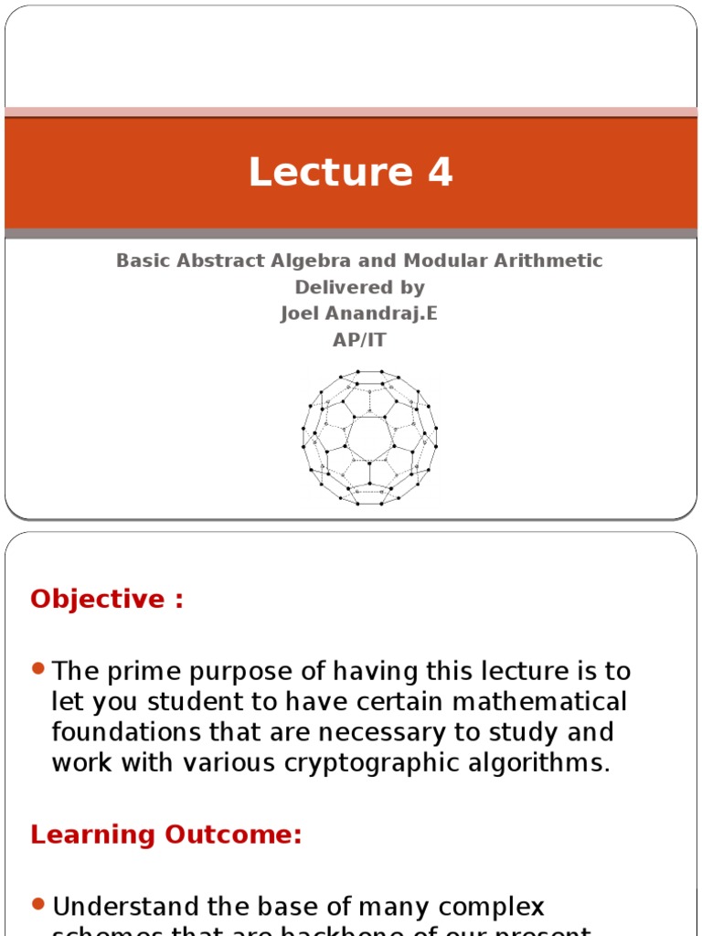 Basic Abstract Algebra and Modular Arithmetic Delivered by Joel ...