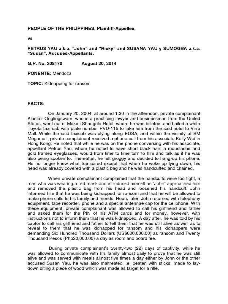 Case Digest | PDF | Murder | Crime & Violence