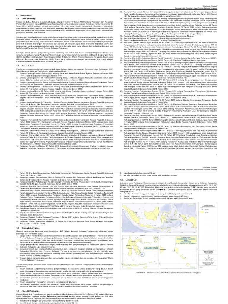 Rencana Induk Pelabuhan Wanci 2015 | PDF